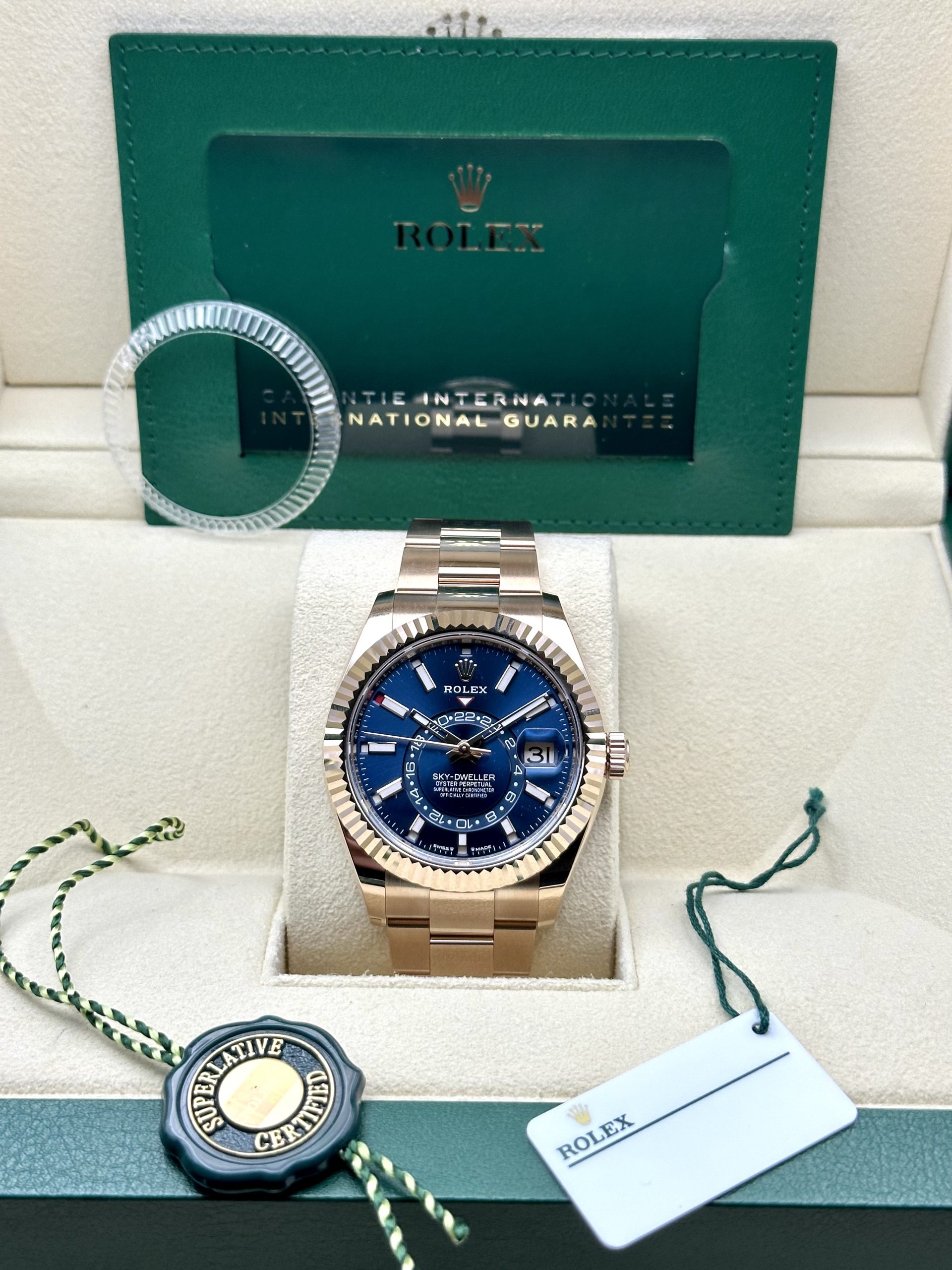 336935 Rolex Sky Dweller Rose Gold Blue Dial - Killing Time